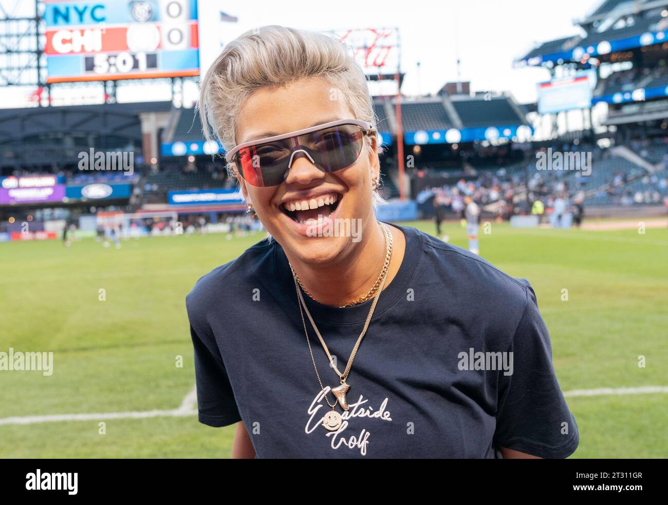 Victoria Brito attends NYCFC last game of the MLS regular season ...