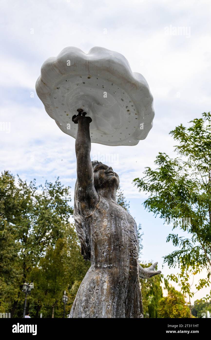 Yerevan, Armenia - October 1, 2023: water fountain in sculpture ...
