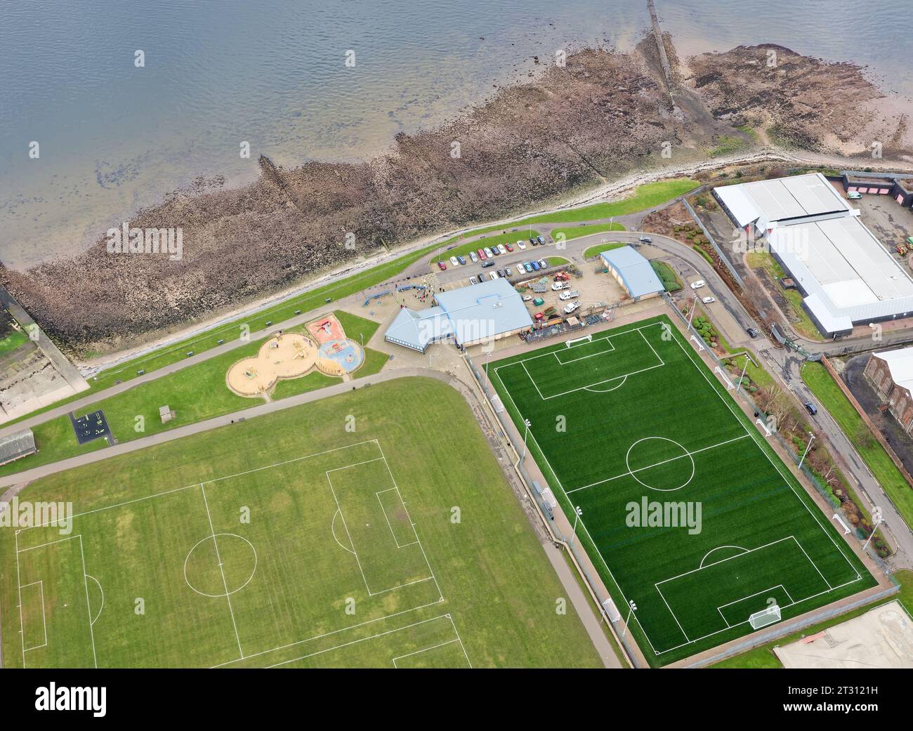 Football pitch aerial view from high above Stock Photo - Alamy