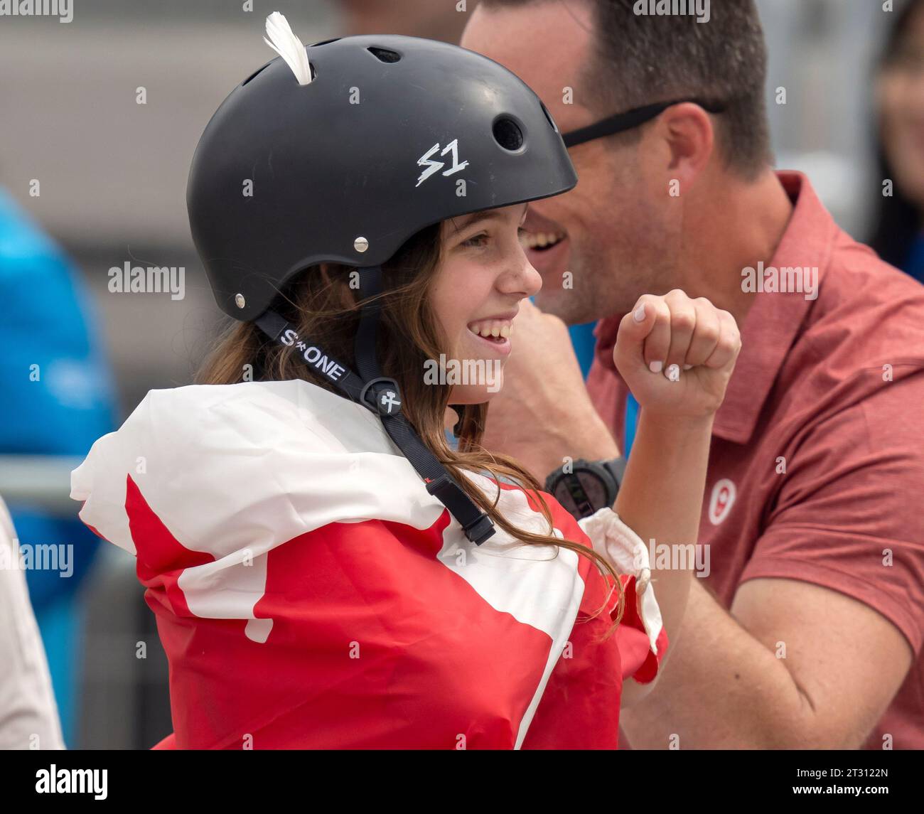 Santiago, Chile. 22nd Oct, 2023. Team Canada's Fay De Fazio Ebert wears ...