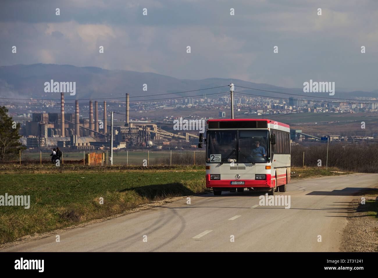 3.03.2023. Serbia/Kosovo, Leshkoshiq near Pristina. Industrial zone ...