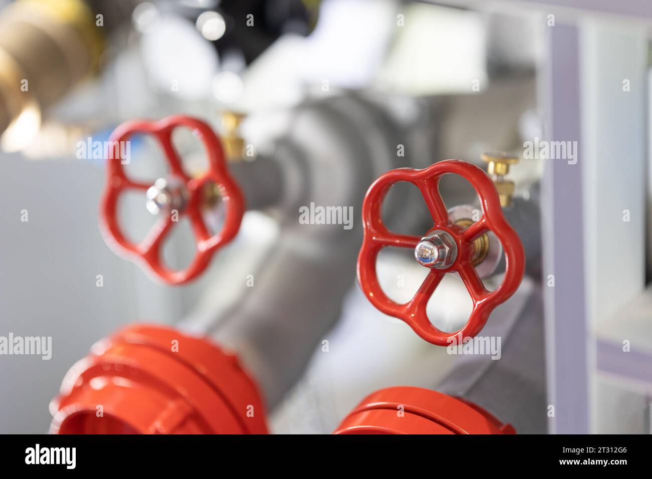 Close-up of red safety valves Stock Photo - Alamy