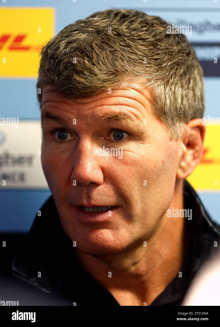 Exeter Chiefs director of rugby Rob Baxter interviewed following the ...