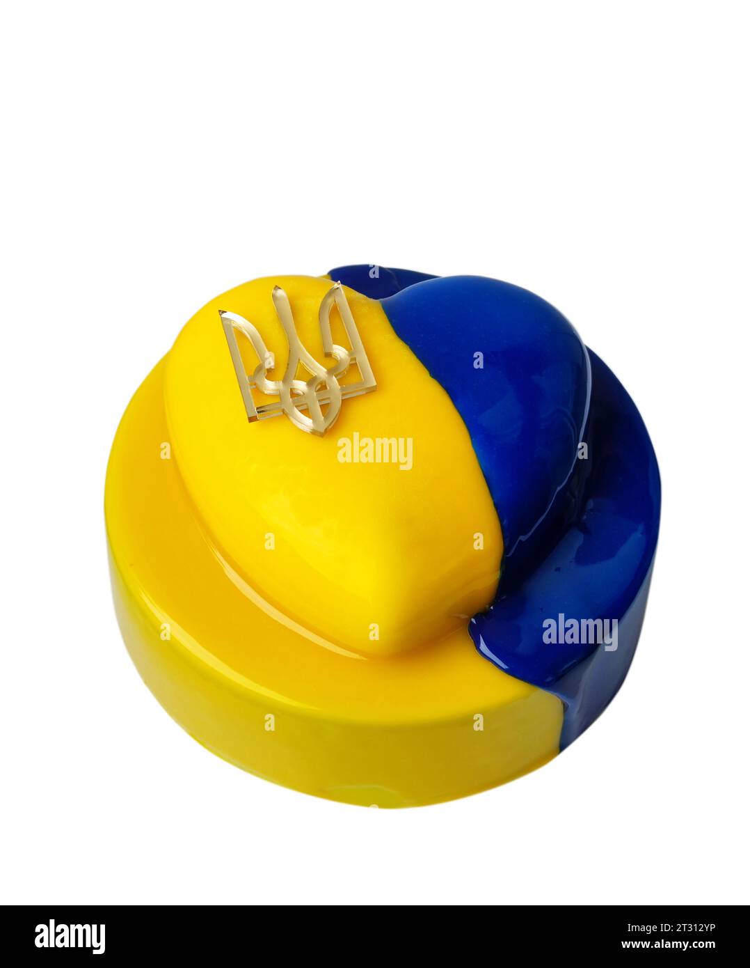 Cake in the shape of a heart with a trident covered with icing in the ...