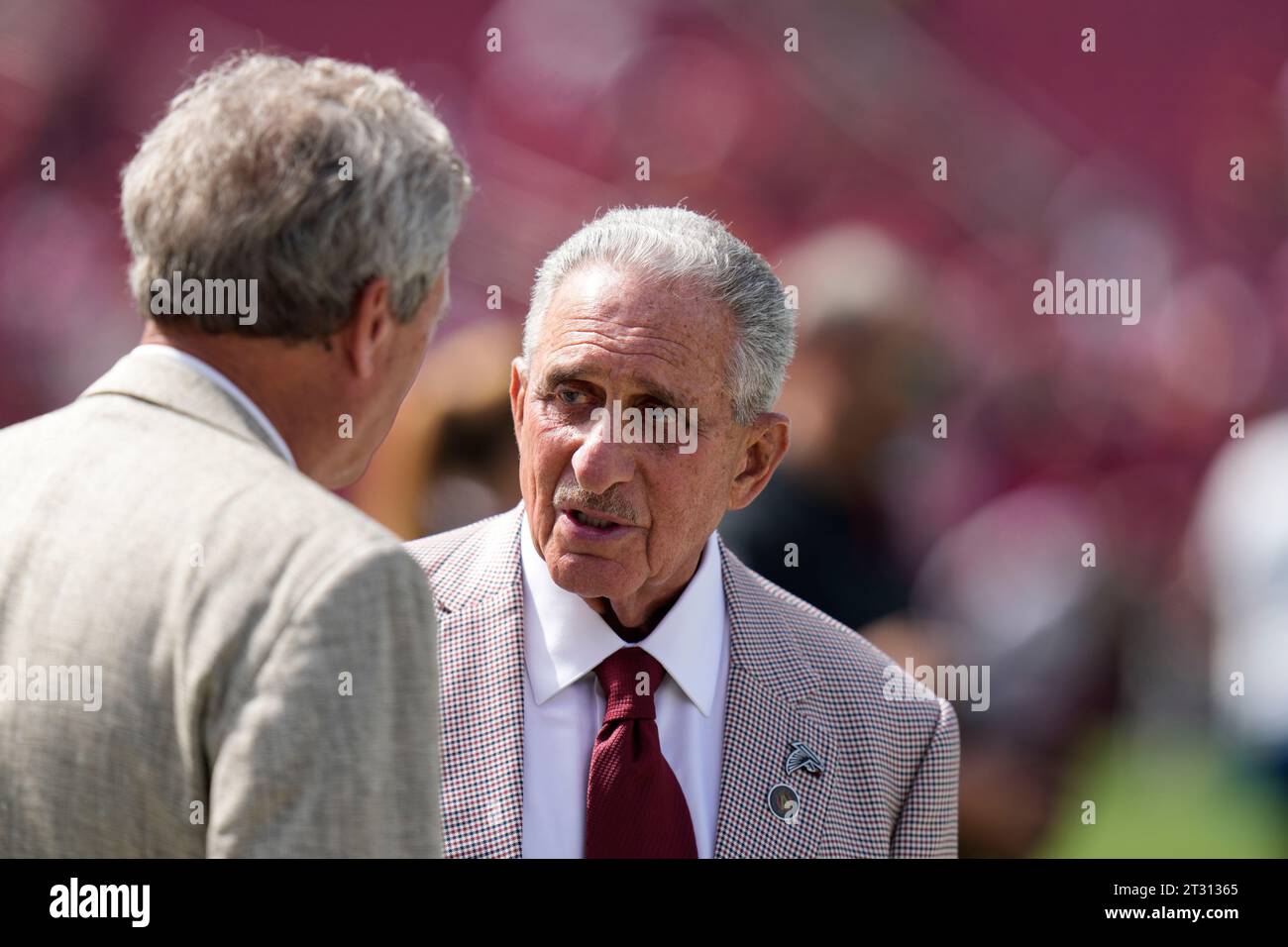 Atlanta Falcons owner Arthur Blank walks on the field before an NFL ...