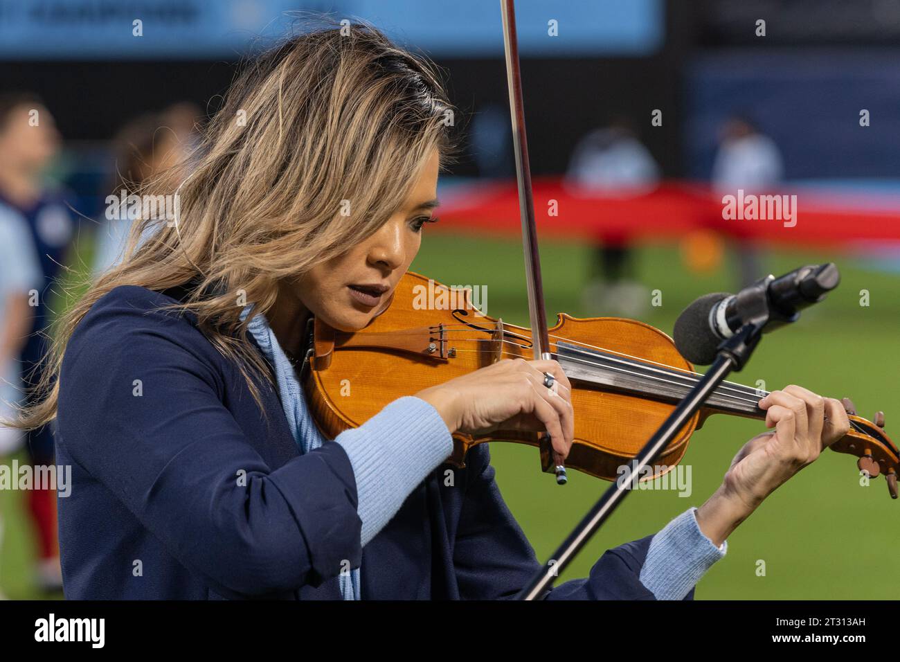 New York, USA. 21st Oct, 2023. Dr. Celine Thum performs on violin The ...