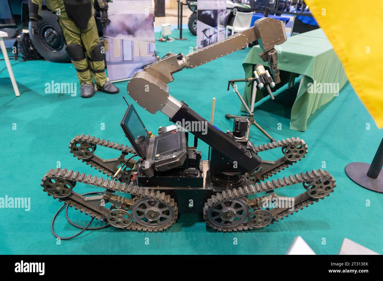 Two robotic vehicles on a blue surface Stock Photo - Alamy