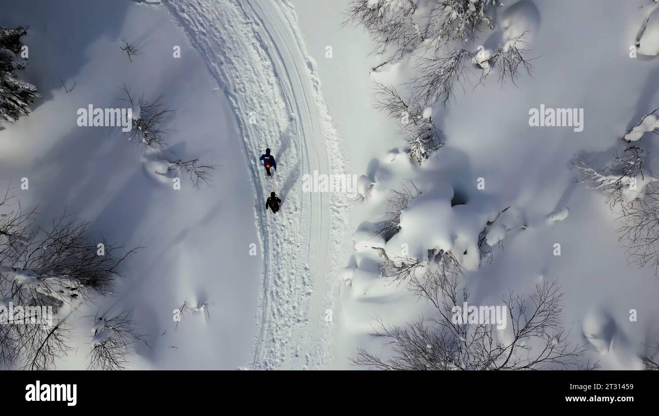 Aerial view male adventurer walking hi-res stock photography and images ...