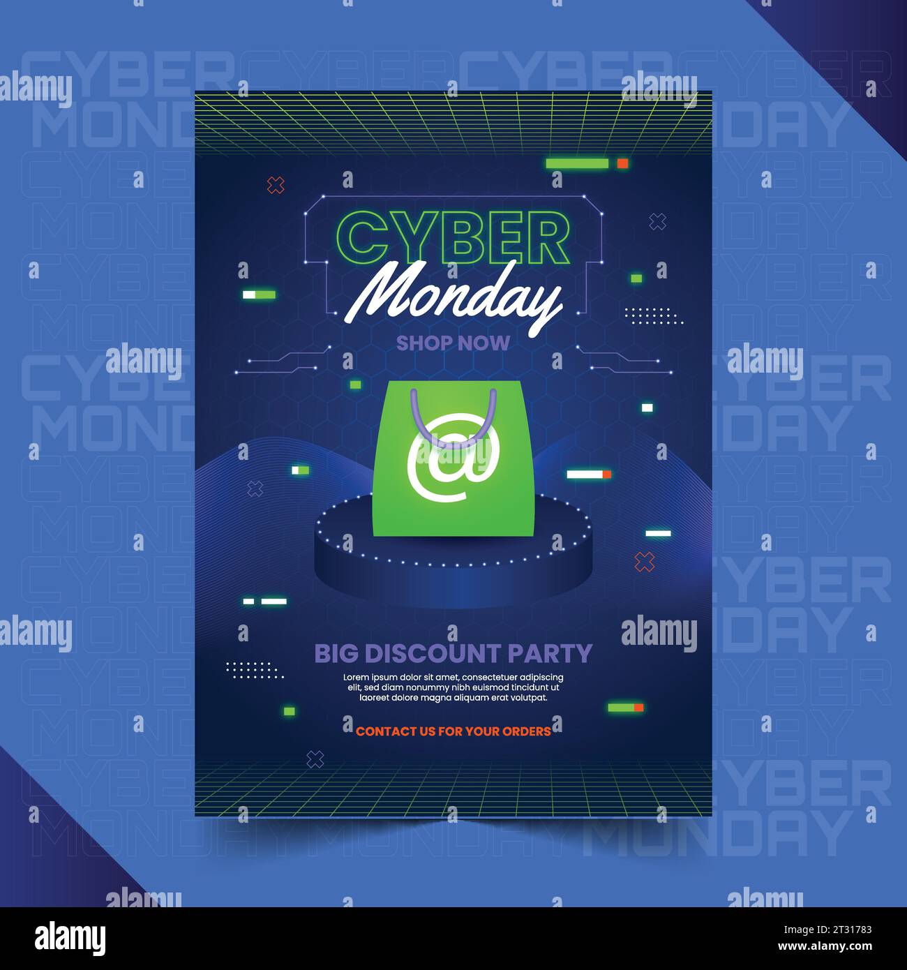 gradient cyber monday poster template design vector illustration Stock ...
