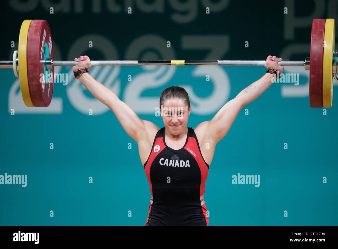 Canada's Maude Charron competes in the women's weightlifting 59Kg at ...