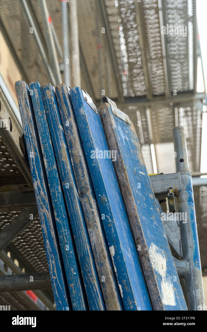 details of metal parts of a scaffold for a construction site Stock ...