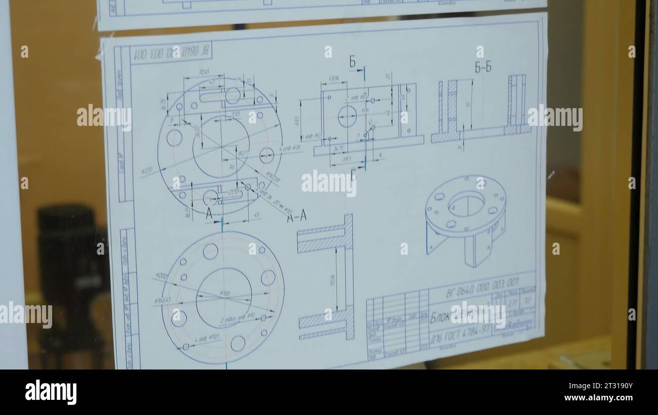 Close up of white sheets with engineer blueprints. Stock footage ...