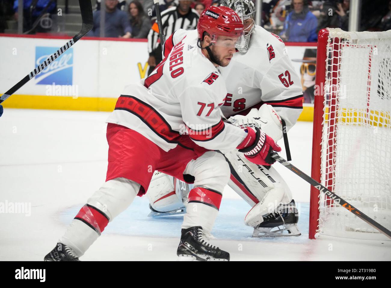 Carolina Hurricanes defenseman Tony DeAngelo (77) in the third period ...