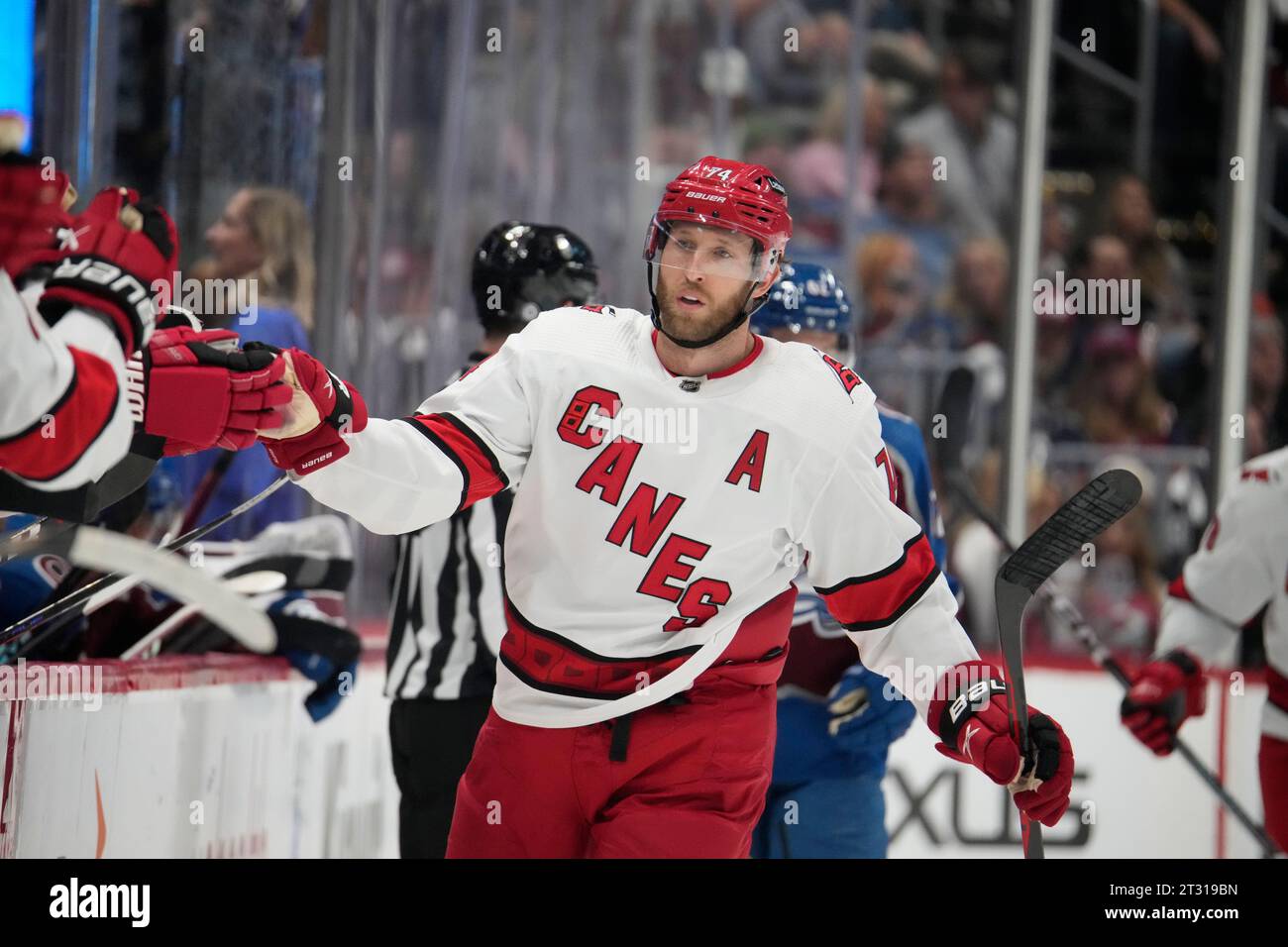 Carolina Hurricanes defenseman Jaccob Slavin (74) in the third period ...
