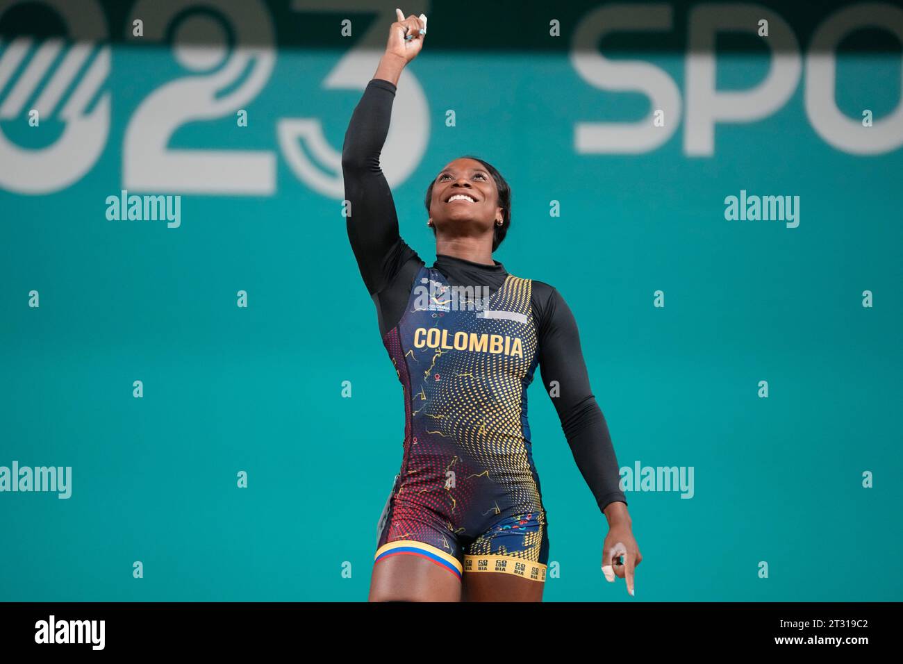 Colombia's Yenny Alvarez reacts after competing in the women's ...