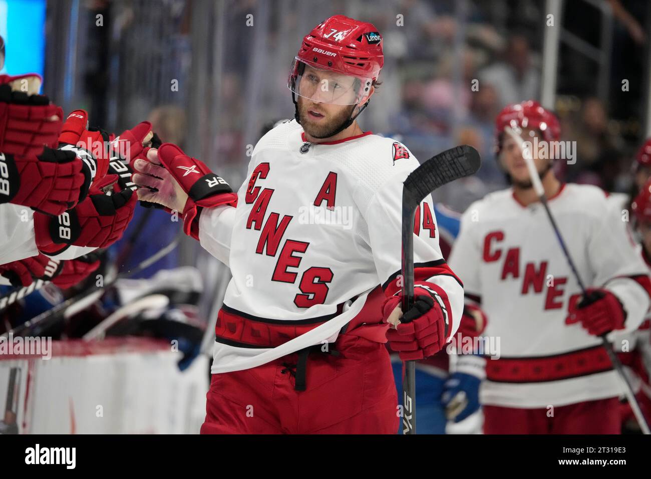 Carolina Hurricanes defenseman Jaccob Slavin (74) in the third period ...