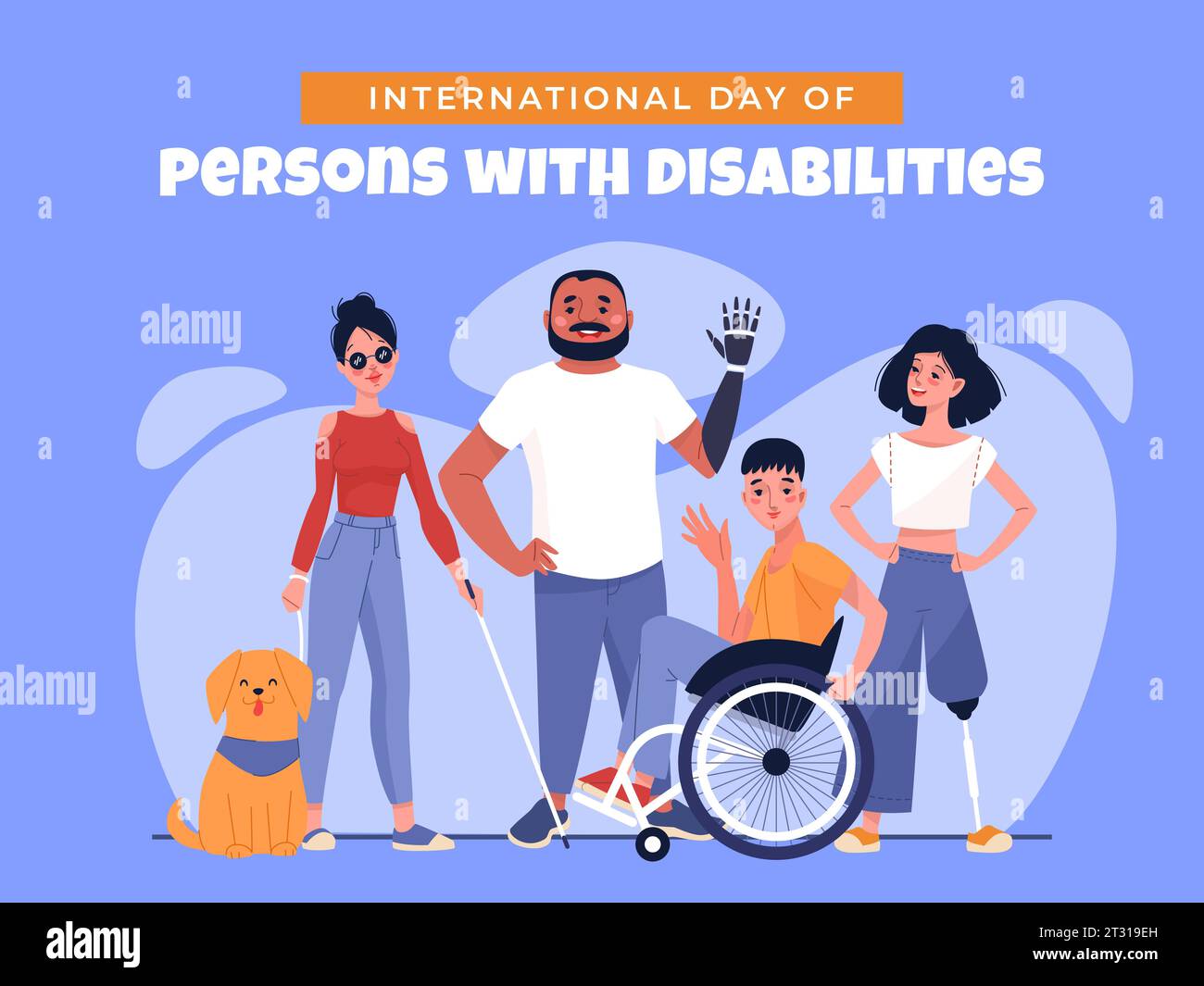 International day of persons with disabilities. Social poster, smiling ...