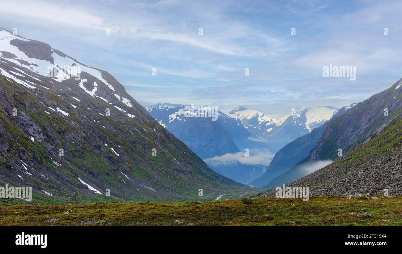 Beautiful Breheimen mountain national park, view to valley Norway Stock ...