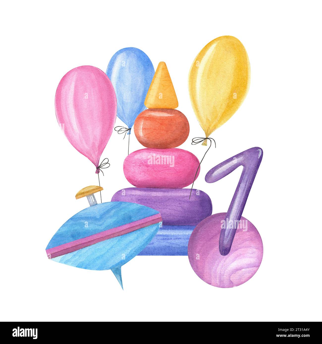 Number birthday party composition Cut Out Stock Images & Pictures - Alamy
