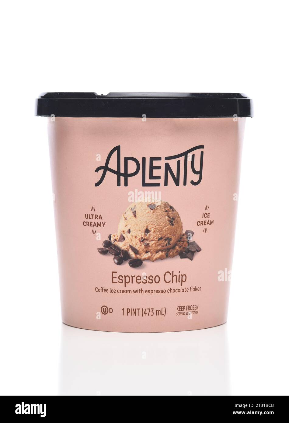 IRVINE, CALIFORNIA - 21 OCT 2023: A carton of APlenty Espresso Chip ...