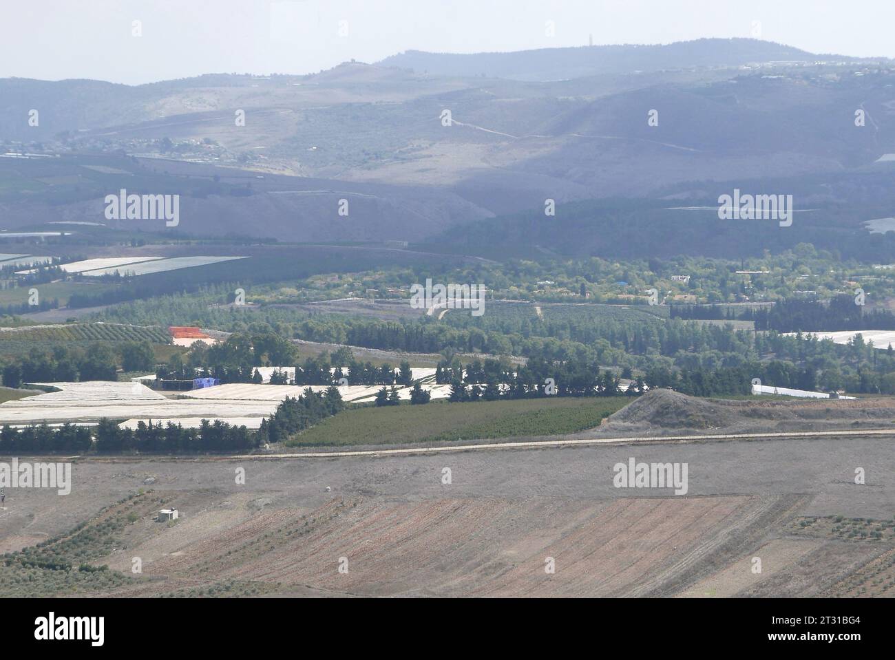 Lebanon-Israel border seen from Maroun al Ras, Lebanon, October 20 2023 ...
