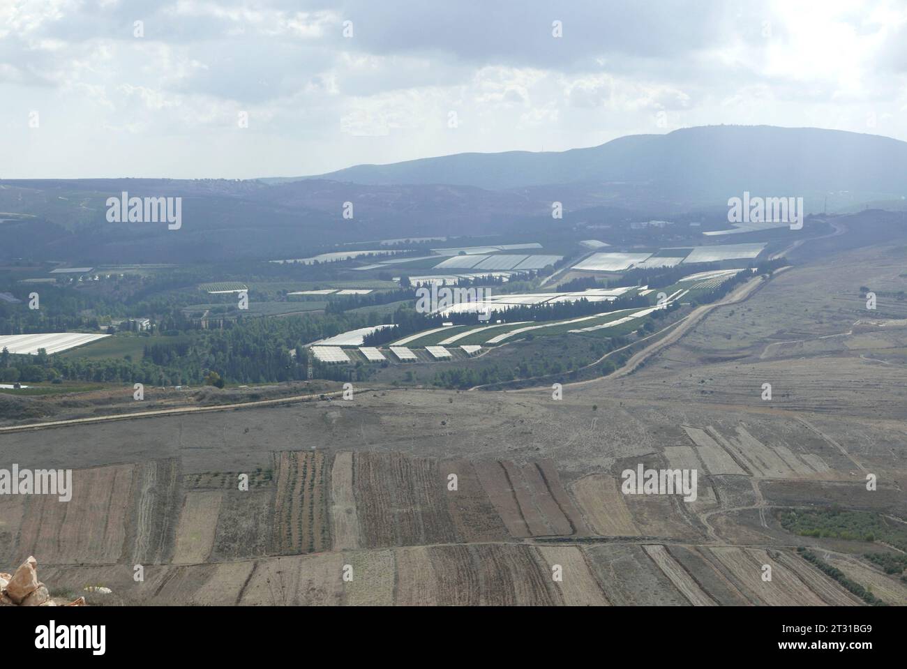 Lebanon-Israel border seen from Maroun al Ras, Lebanon, October 20 2023 ...
