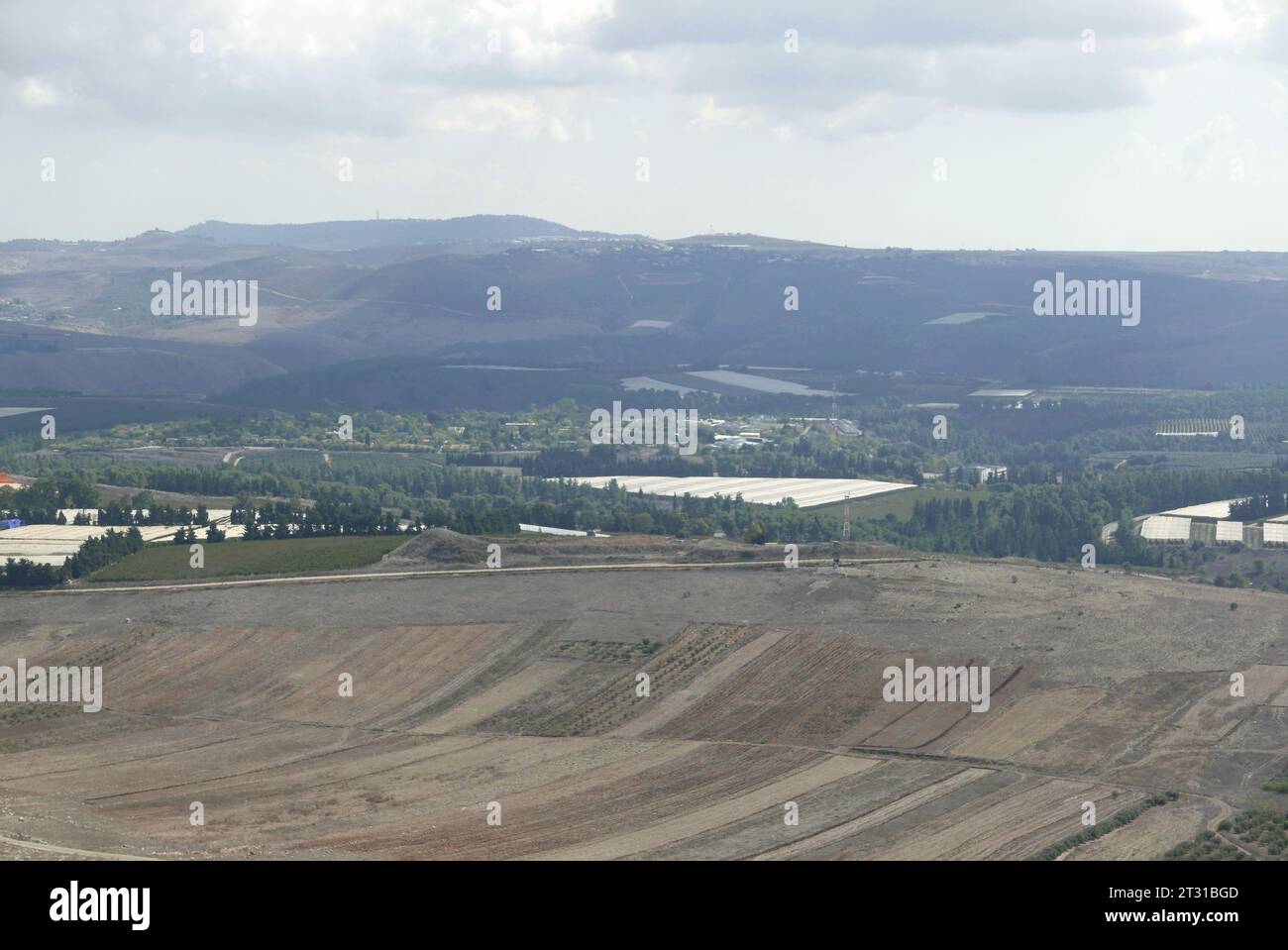 Lebanon-Israel border seen from Maroun al Ras, Lebanon, October 20 2023 ...