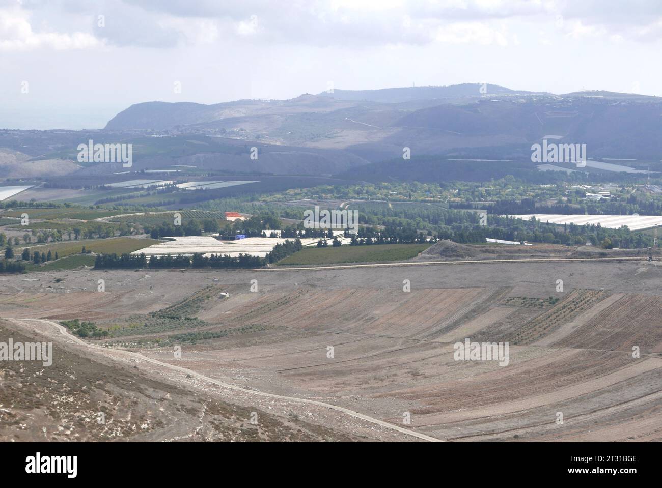 Lebanon-Israel border seen from Maroun al Ras, Lebanon, October 20 2023 ...