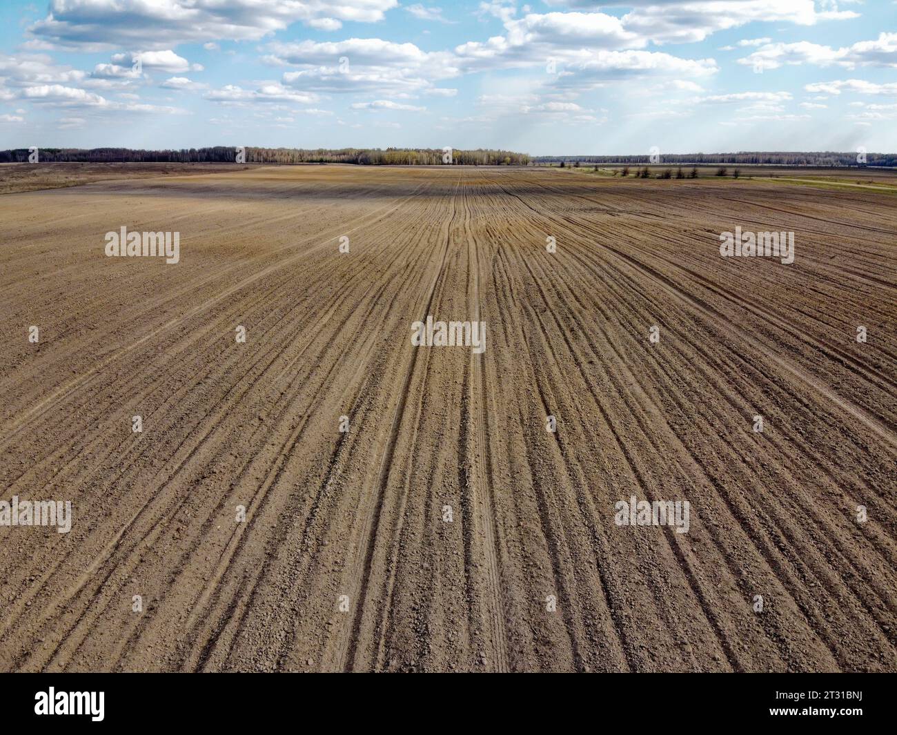 Treated farm field, aerial view. Agricultural land Stock Photo - Alamy