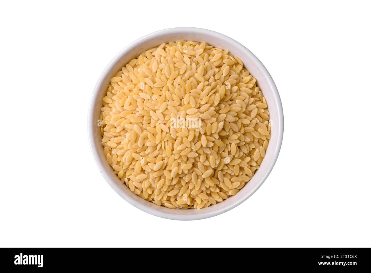 Raw whole grain orzo pasta as an ingredient for a delicious dish ...