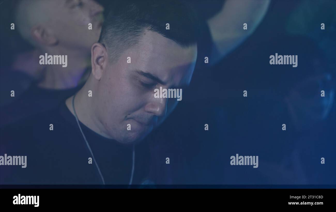 Dj in headphones moving music hi-res stock photography and images - Alamy