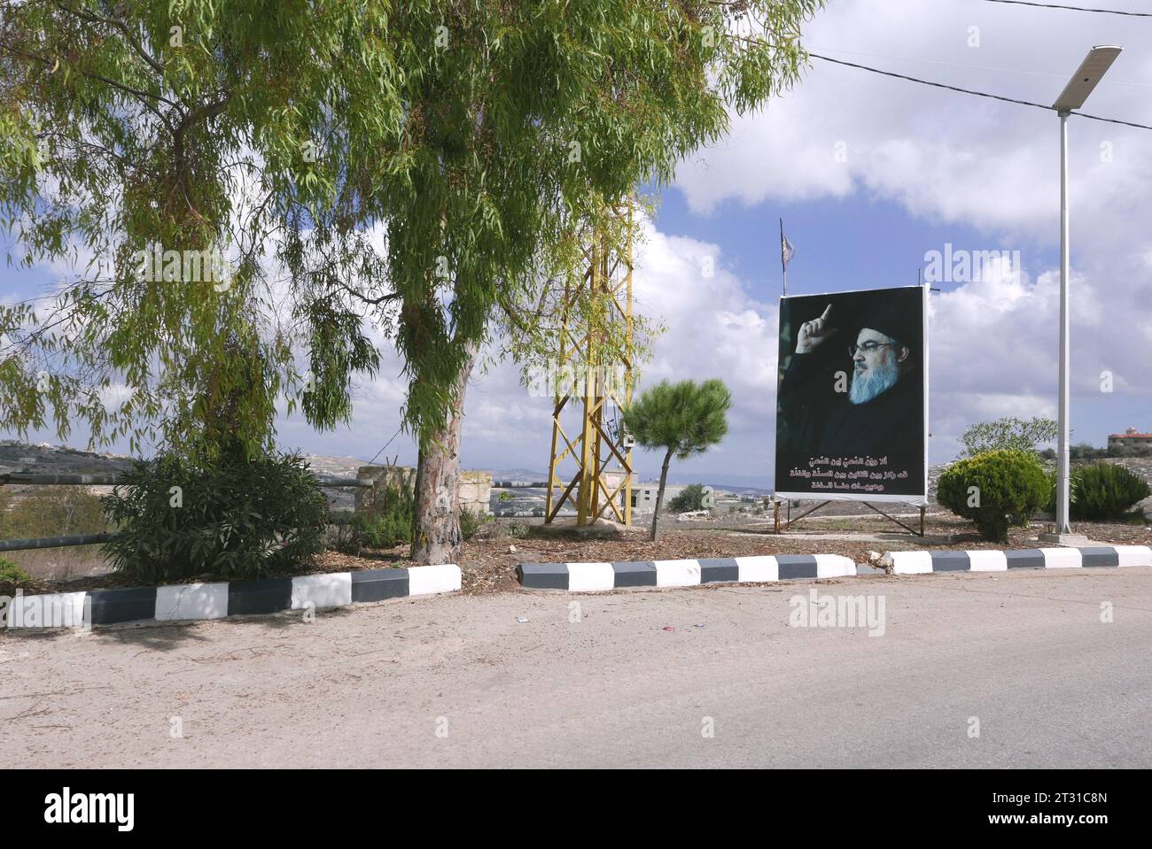 Maroun Al Ras, Lebanon. 20th Oct, 2023. A portrait of Hezbollah's ...
