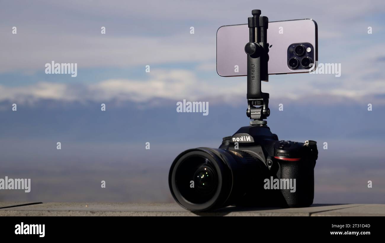 Beautiful Orthodox church. Clip. A small white temple with golden domes ...