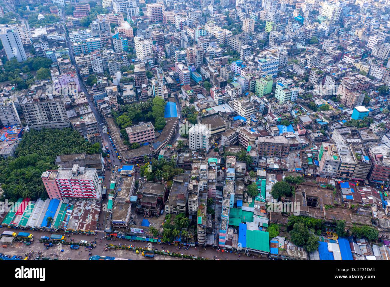 Aerial view of old Dhaka during a government-imposed lockdown in Dhaka ...
