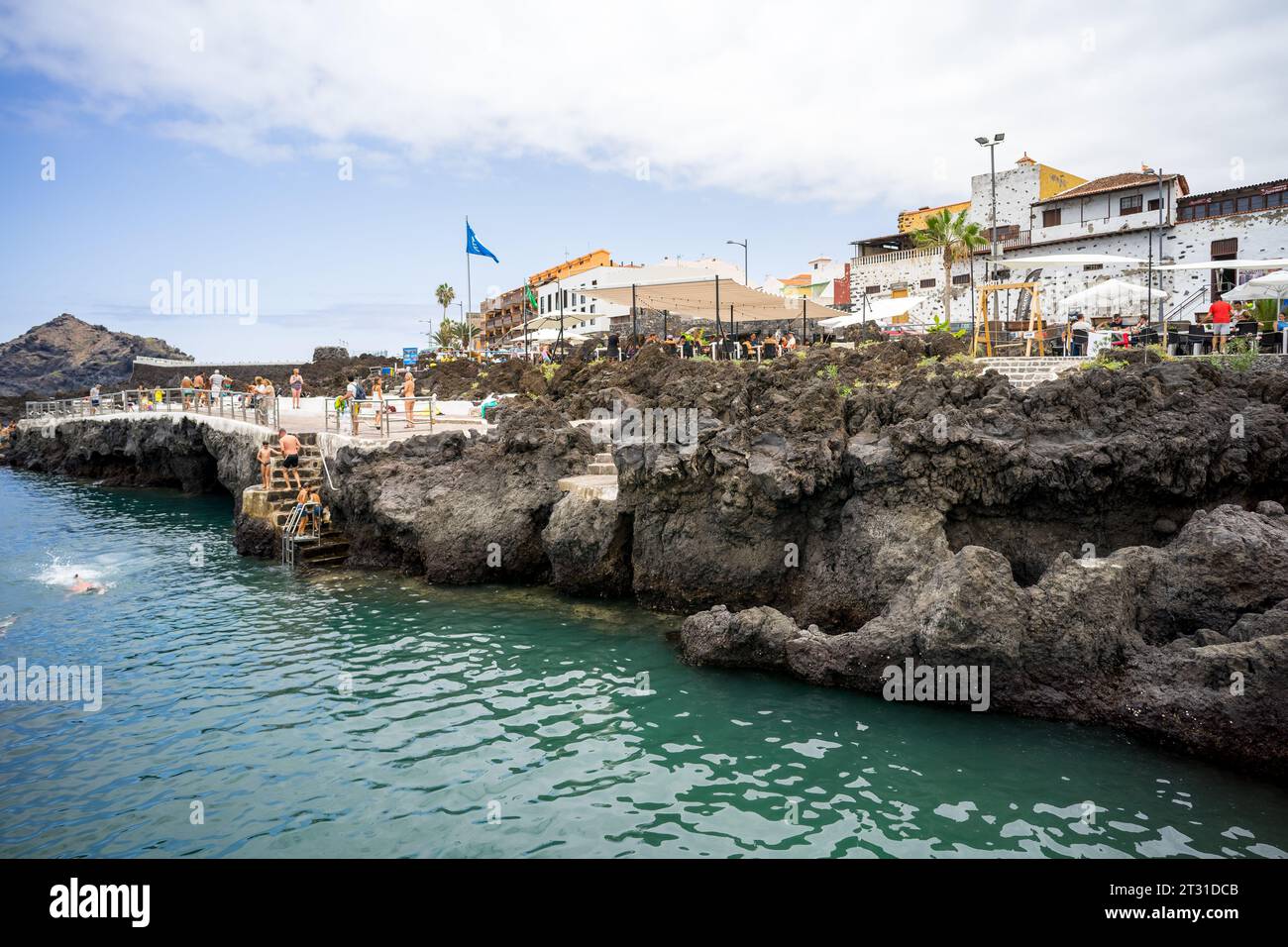 GARACHICO, TENERIFE, SPAIN - JULY 20, 2023: Natural Pools of El Caleton ...
