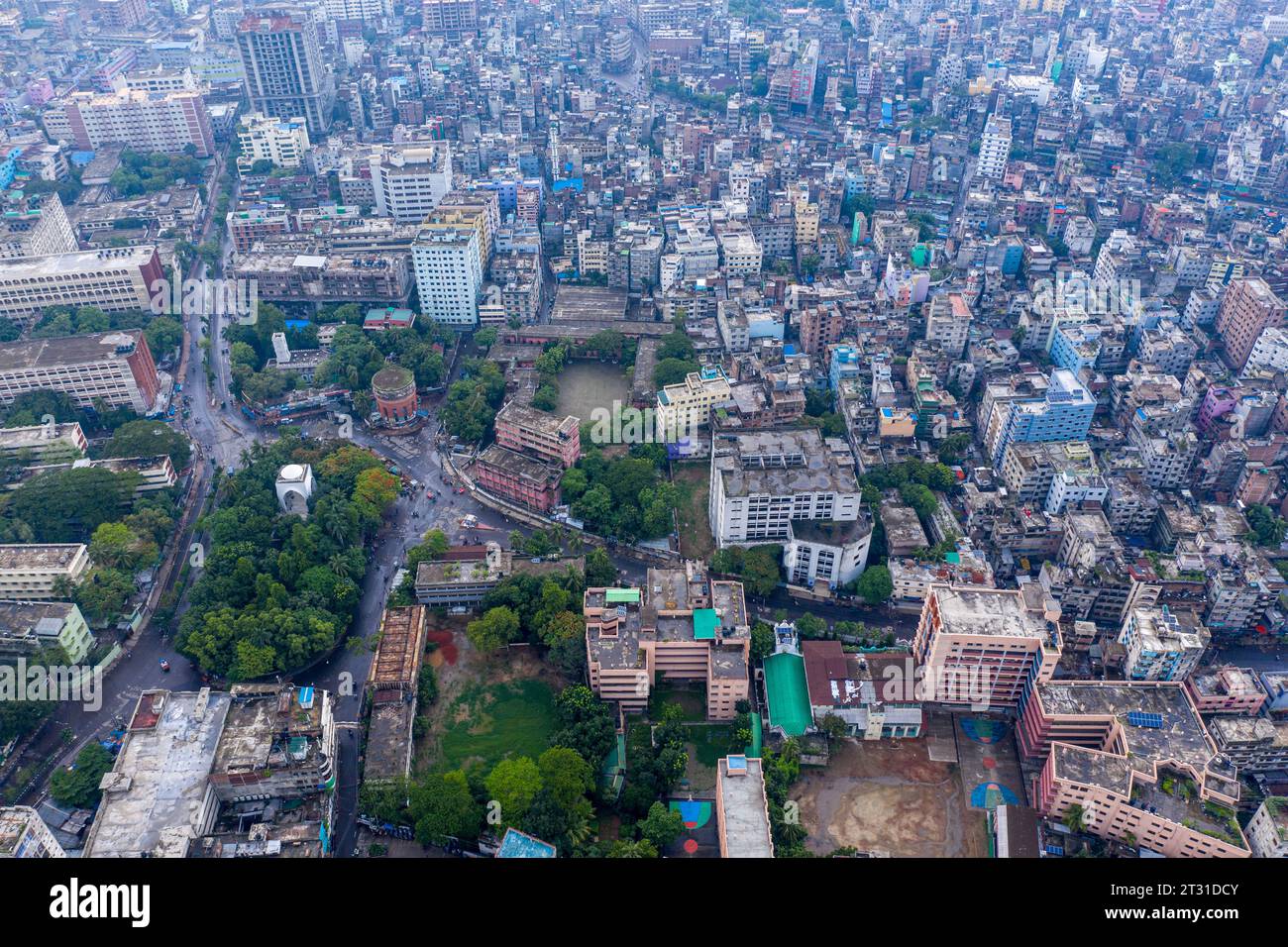 Aerial view of old Dhaka during a government-imposed lockdown in Dhaka ...