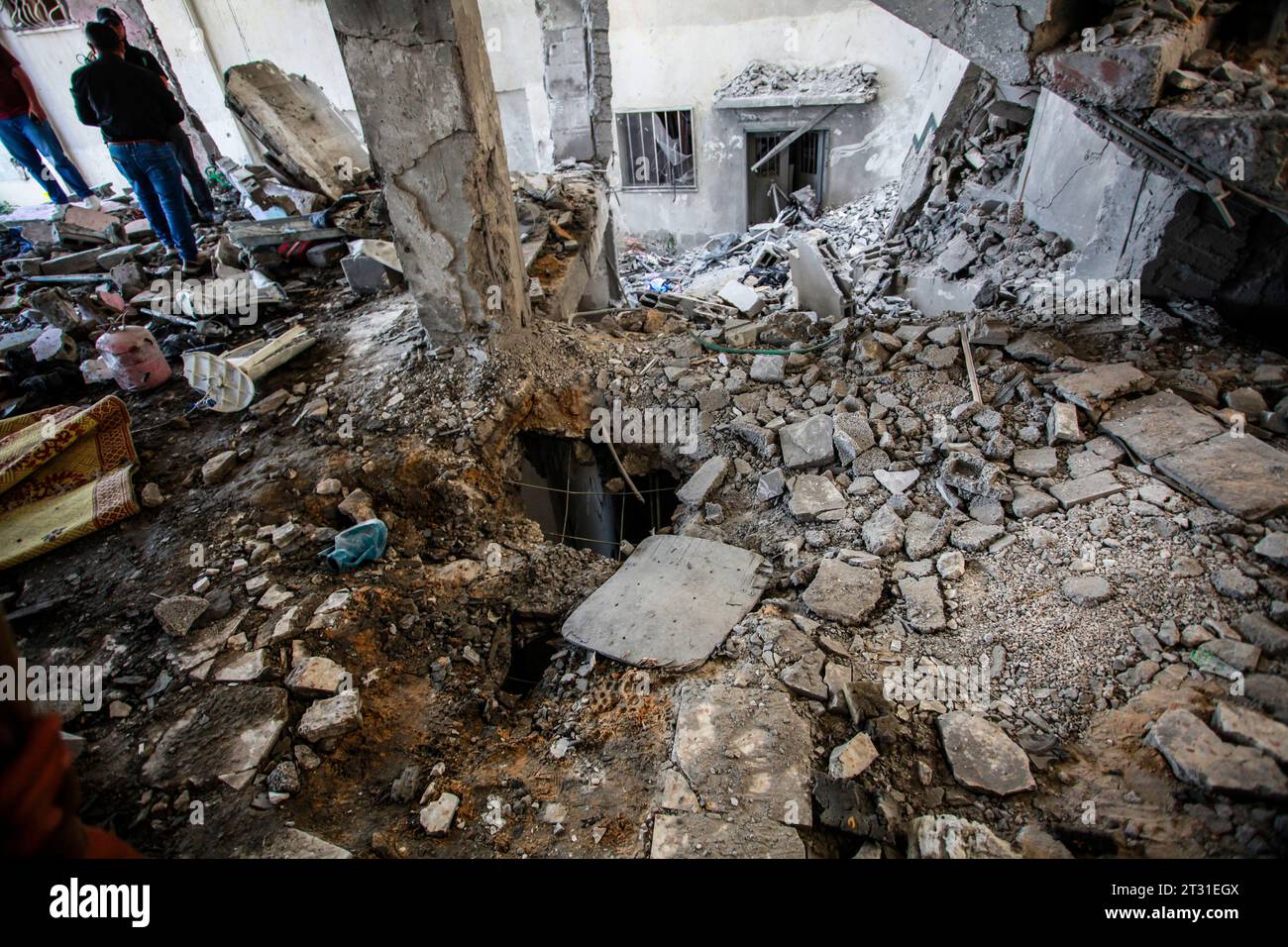Jenin, Palestine. 22nd Oct, 2023. A view of the damage caused at the ...