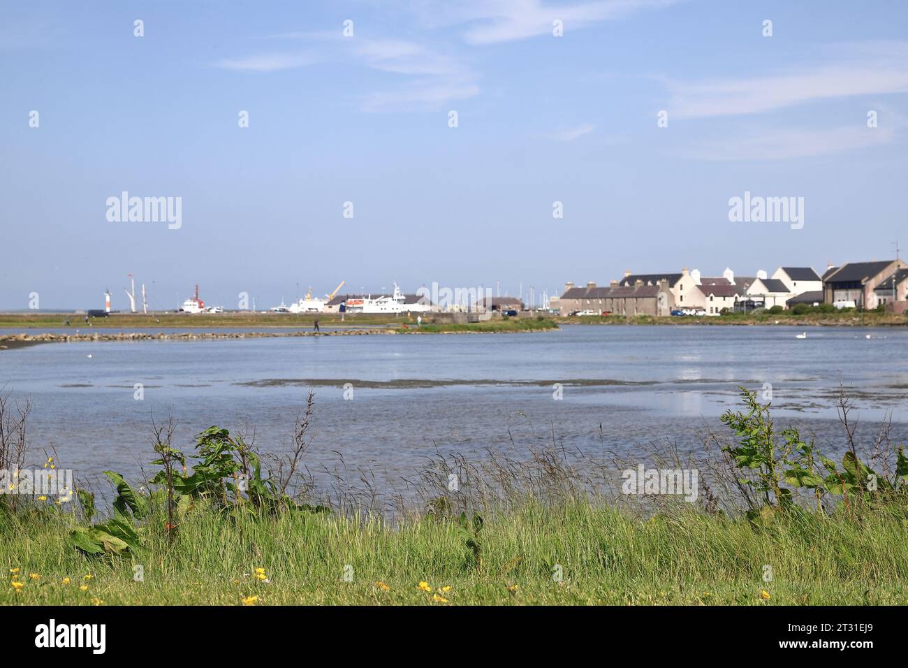 The view across the Peedie Sea, Kirkwall. Kirkwall is the largest town ...