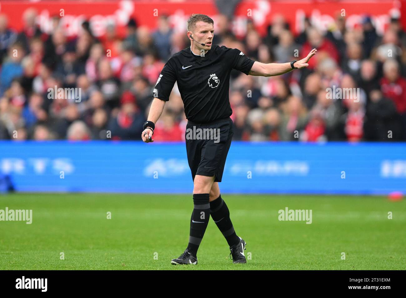 Nottingham, UK. 21st Oct, 2023. Referee, Sam Barrott during the Premier ...