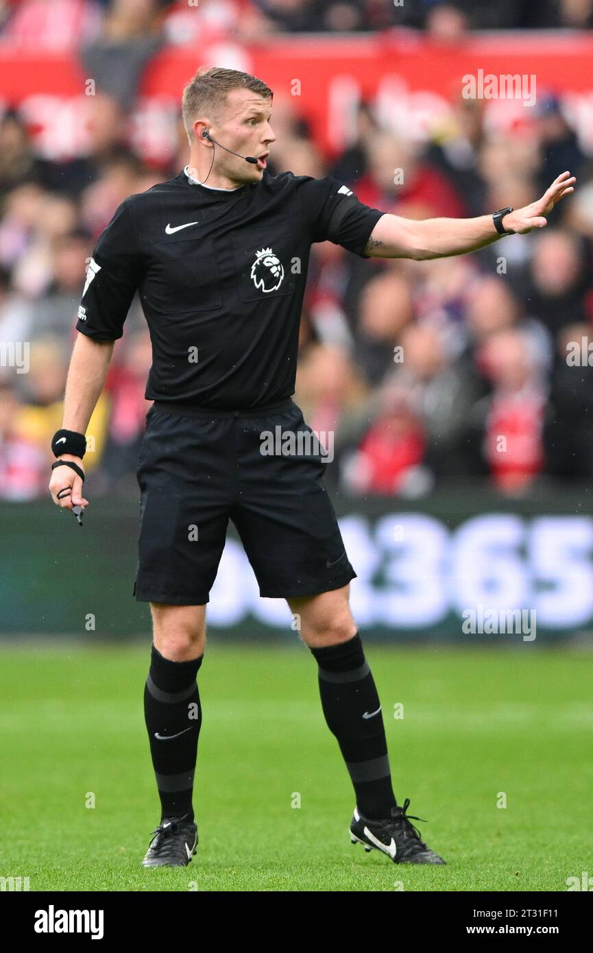 Nottingham, UK. 21st Oct, 2023. Referee, Sam Barrott during the Premier ...