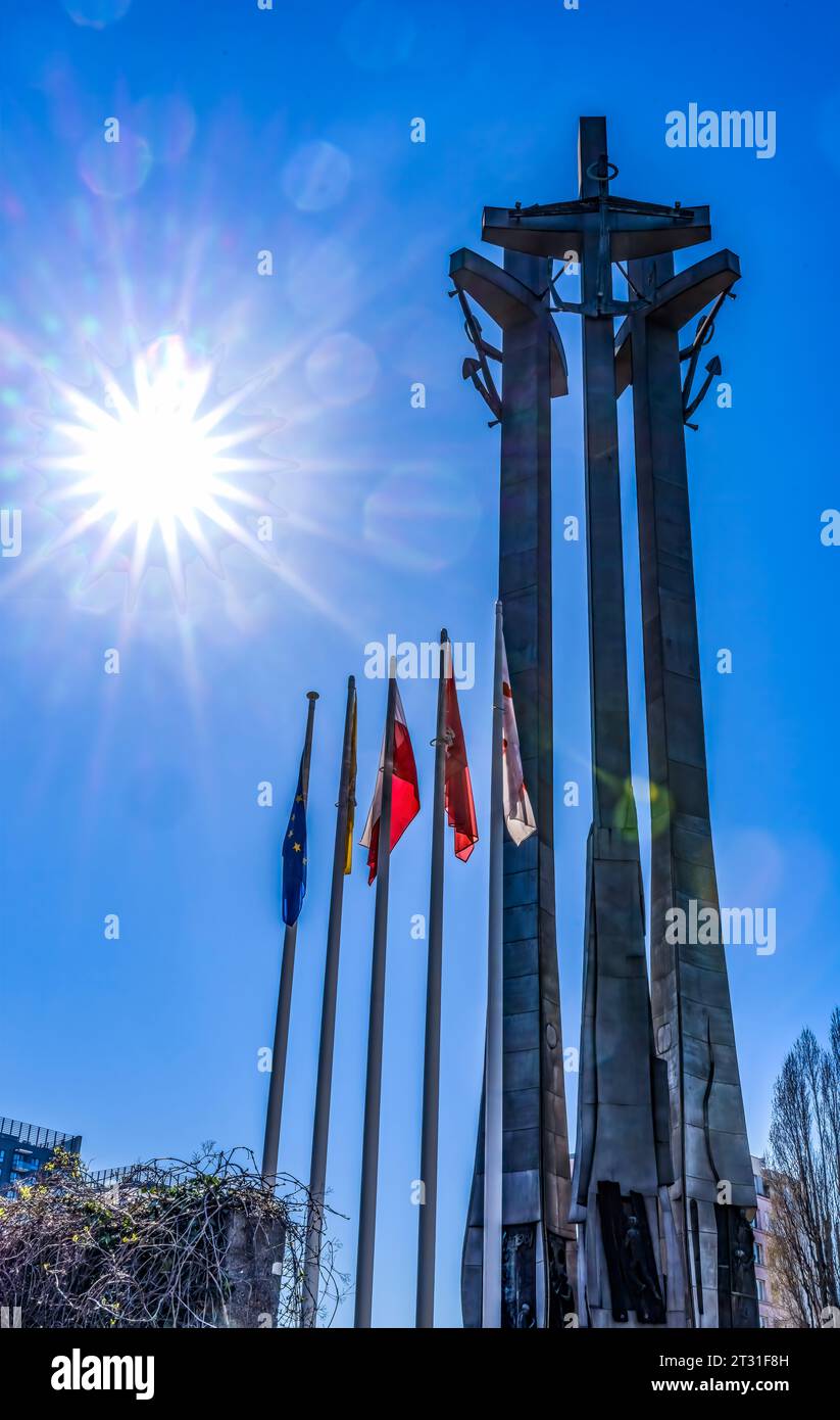 Three Crosses Monument Solidarity Square Gdansk Poland. Site 1970s ...
