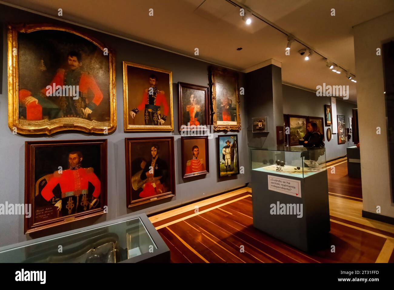 Bogota, Colombia - January 8, 2023: Woman visitor looks at painted ...