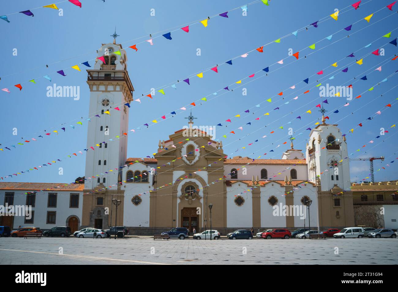 The Plaza de la Patrona de Canarias and Basilica of Candelaria of the ...