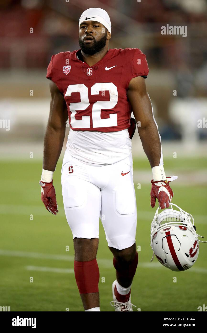 Stanford running back E.J. Smith (22) walks on the field during an NCAA ...