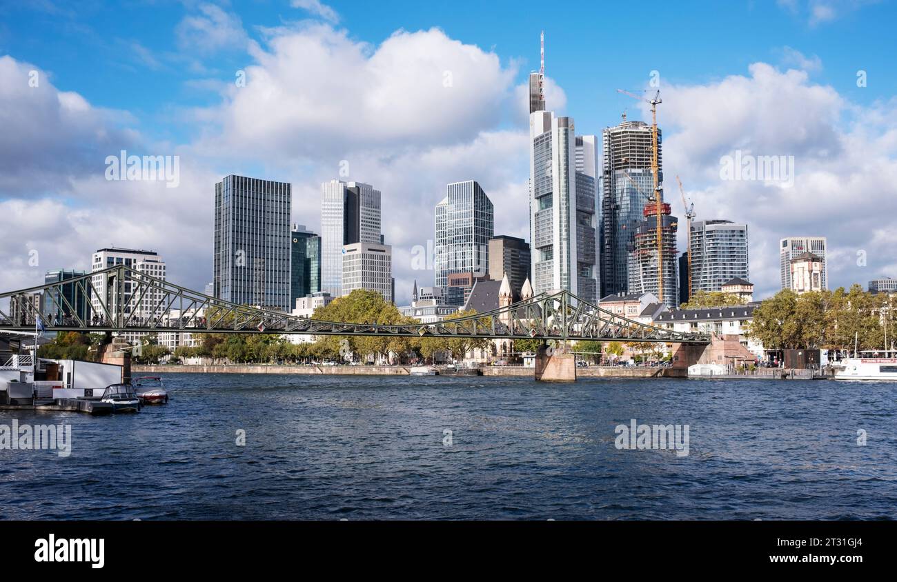 Financial District, large cluster of high rise buildings, Frankfurt am Main, Germany Stock Photo ...