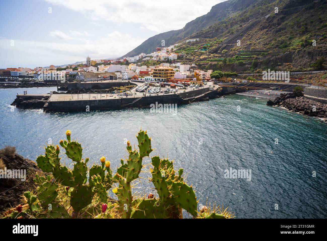 Small town of Garachico on the northern coast of Tenerife. Canary ...