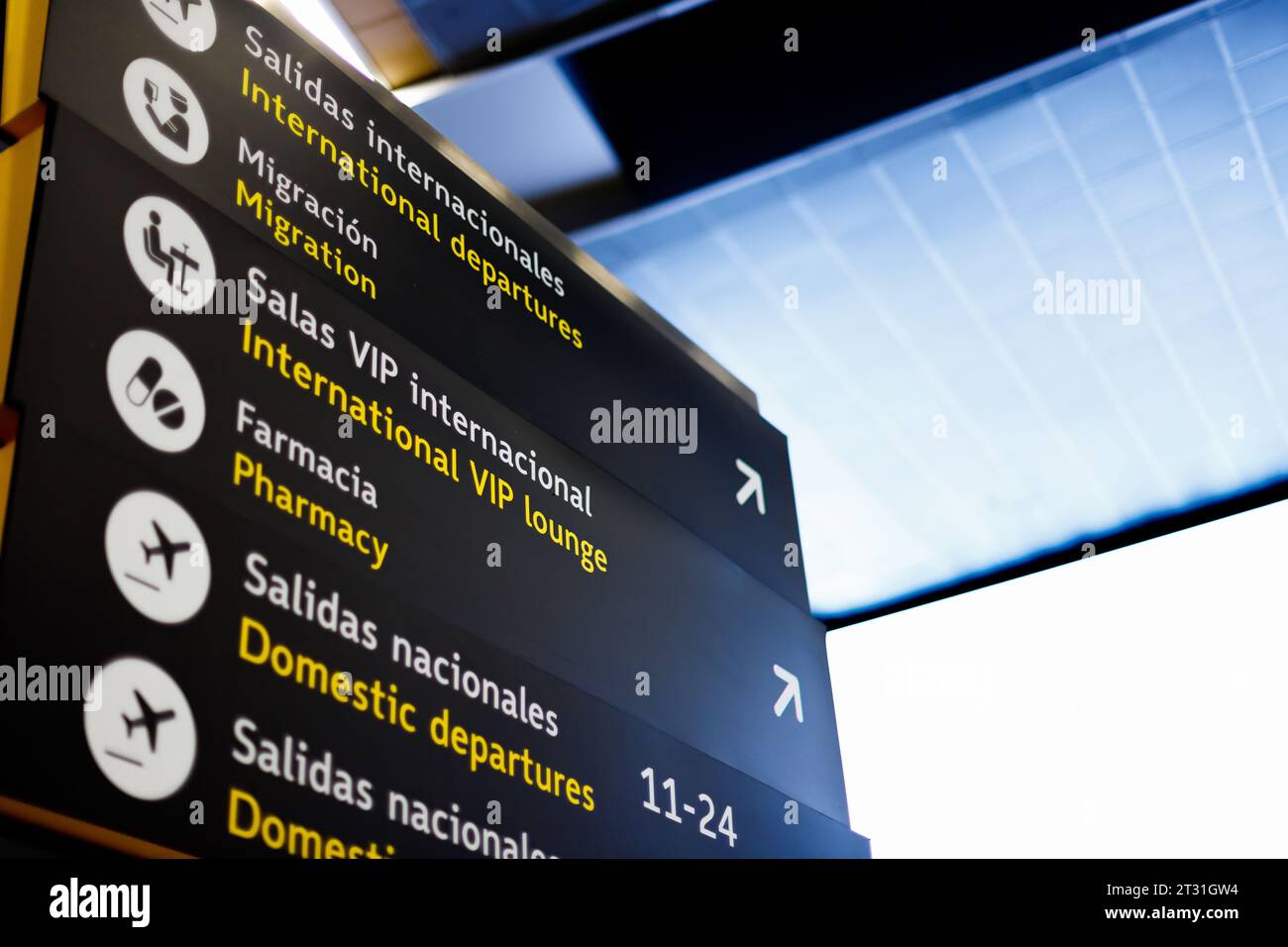 Information sign at El Dorado airport, Bogota, Colombia Stock Photo - Alamy