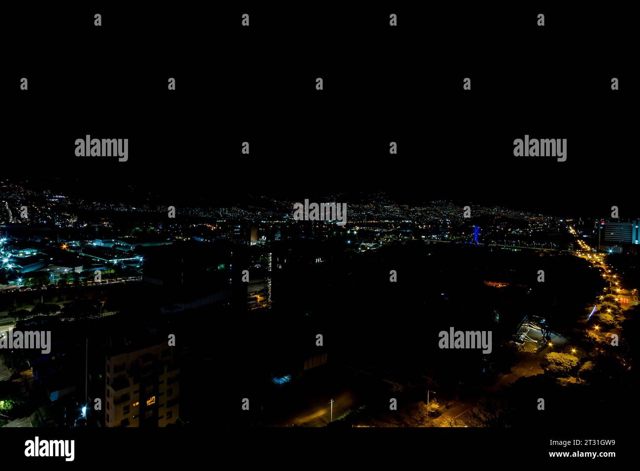 Panoramic night view of Medellin, Colombia Stock Photo - Alamy