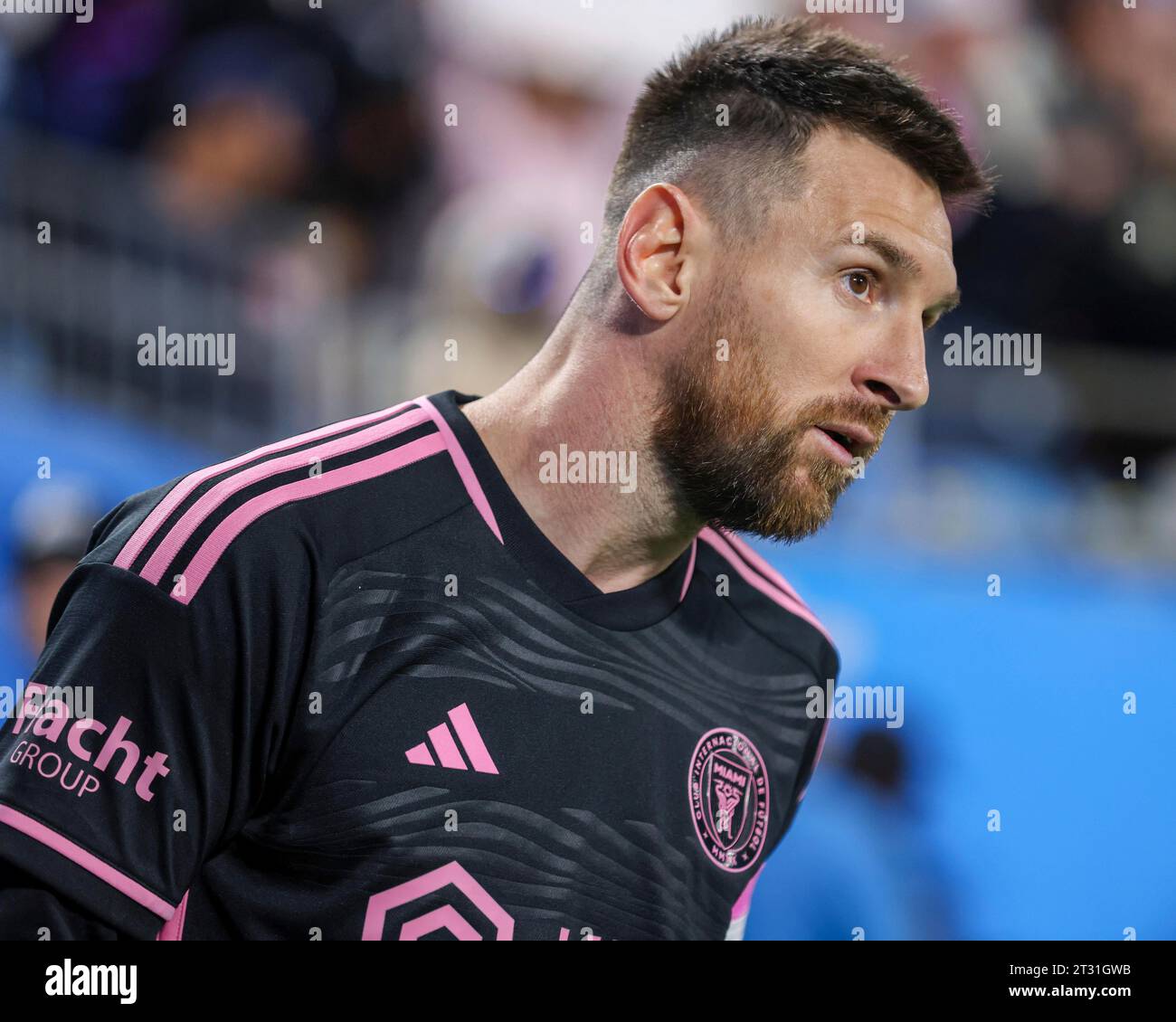 October 21, 2023: Inter Miami forward Lionel Messi (10) prepares to ...