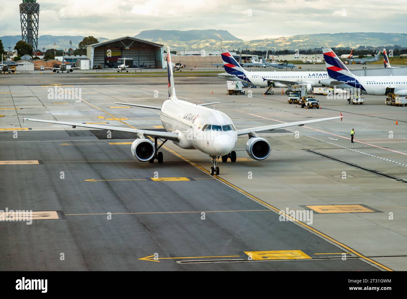 Bogota, Colombia - January 23, 2023: Airbus 320 plane of Latam arriving ...